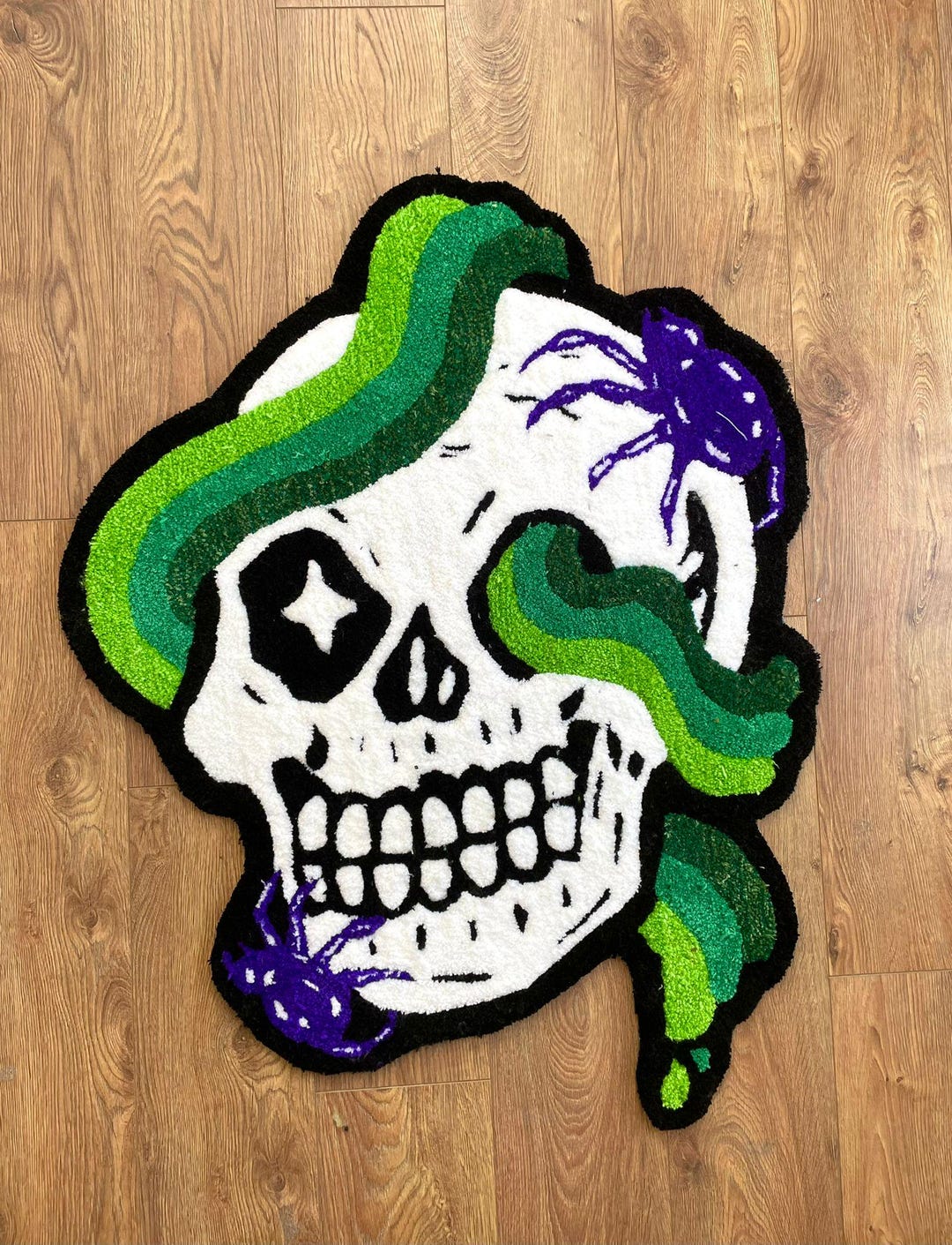 Halloween Monsters Rug Skull Rug Handmade Fluffy Halloween Rug Skull ...