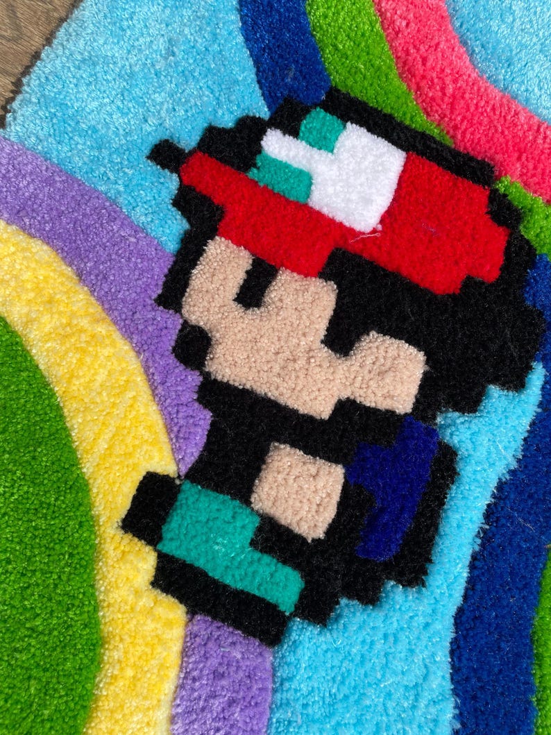 Pixel Pokémon Tufted Rug | Pikachu Rug | Pikachu Hand Tufted Rug ...