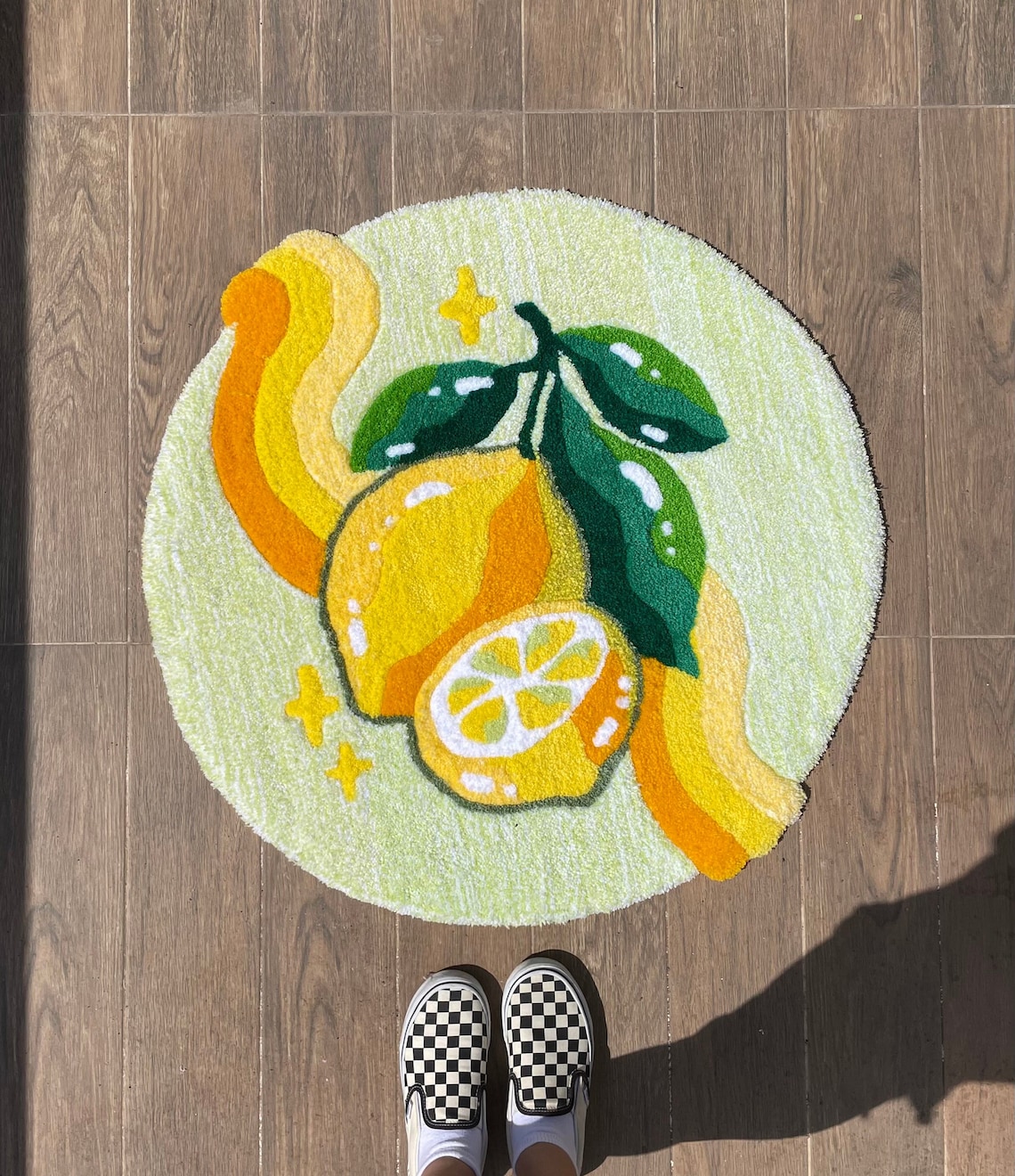 Lemon Tufted Rug Hand Tufted Fruit Rug Handmade Lemon Carpet Tufted ...