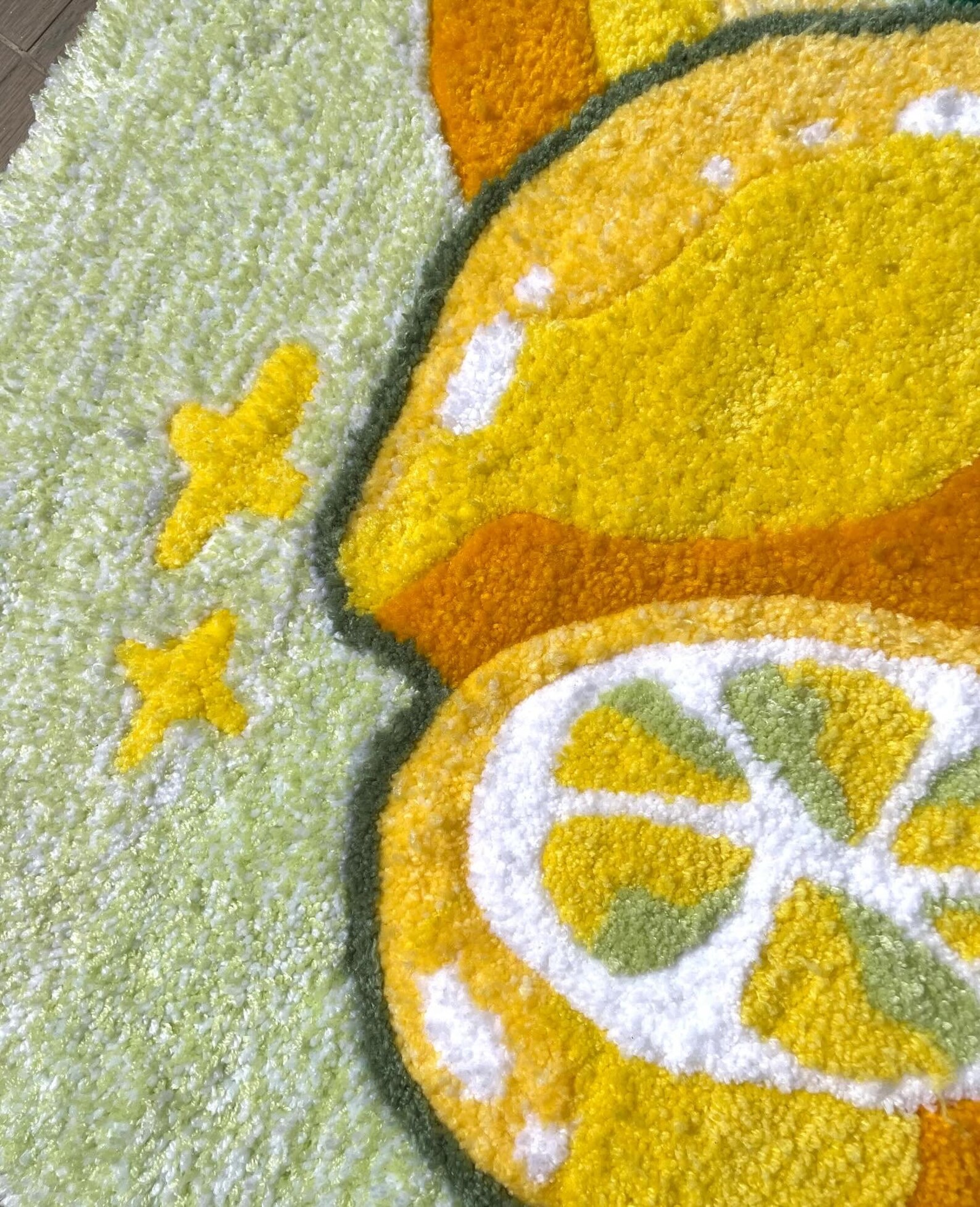 Lemon Tufted Rug Hand Tufted Fruit Rug Handmade Lemon Carpet Tufted ...