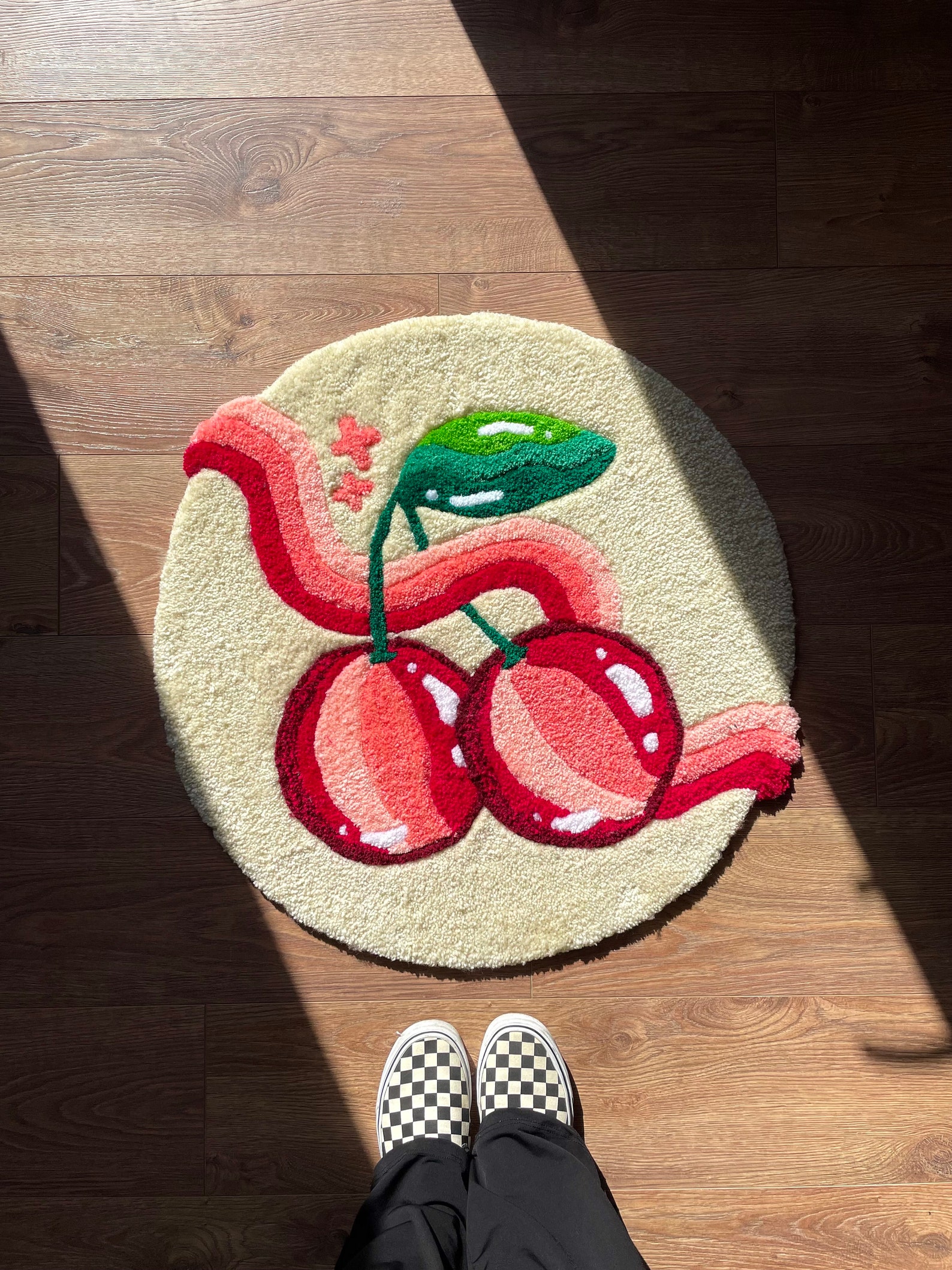 Cherry Tufted Rug Trendy Cherry Bathroom Bedroom Tufted Rug Fruit Rug ...