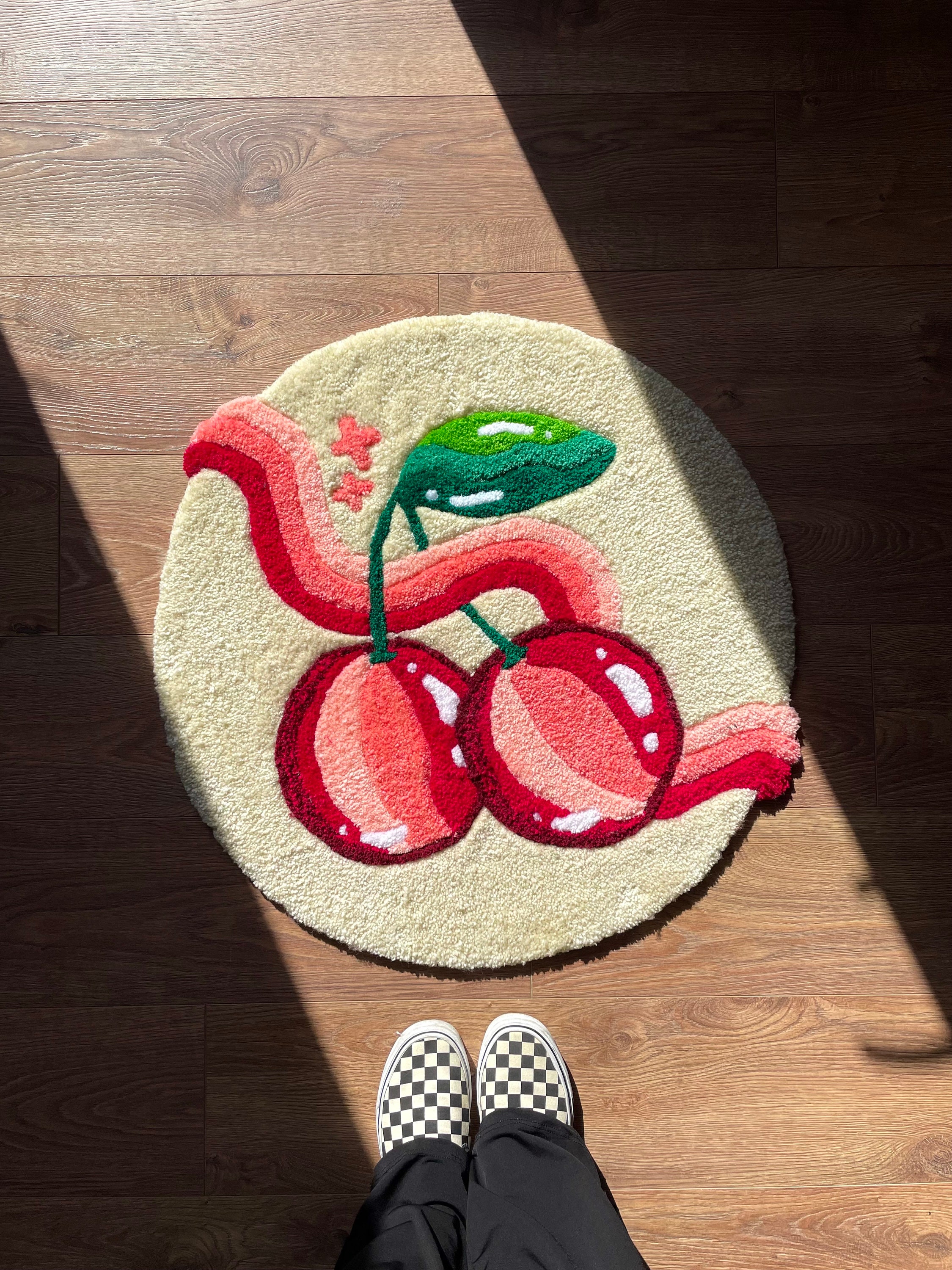 Cherry Tufted Rug Trendy Cherry Bathroom Bedroom Tufted Rug Fruit Rug ...