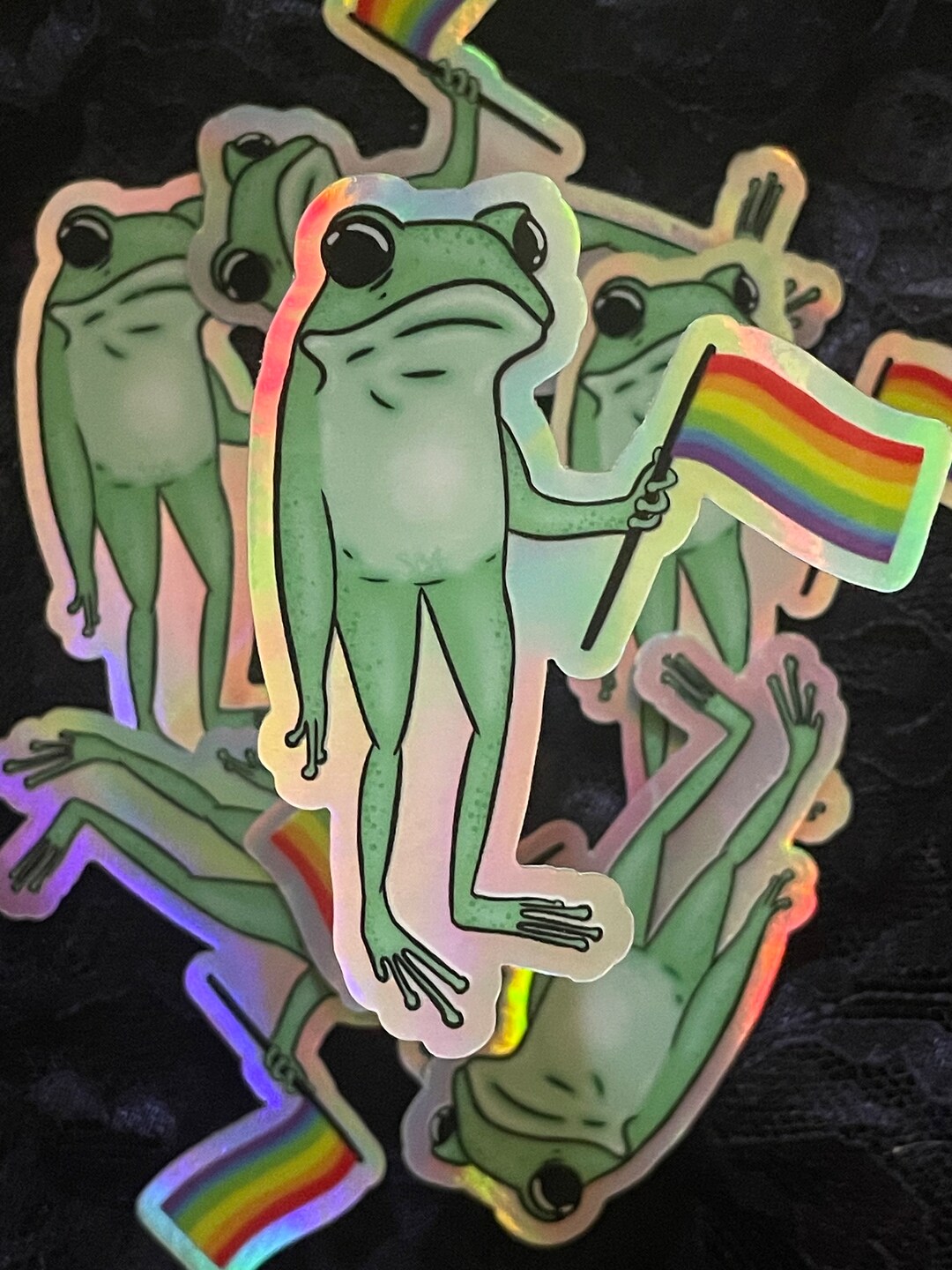 Clear/holographic Lgbtq Frog Vinyl Waterproof Sticker - Etsy