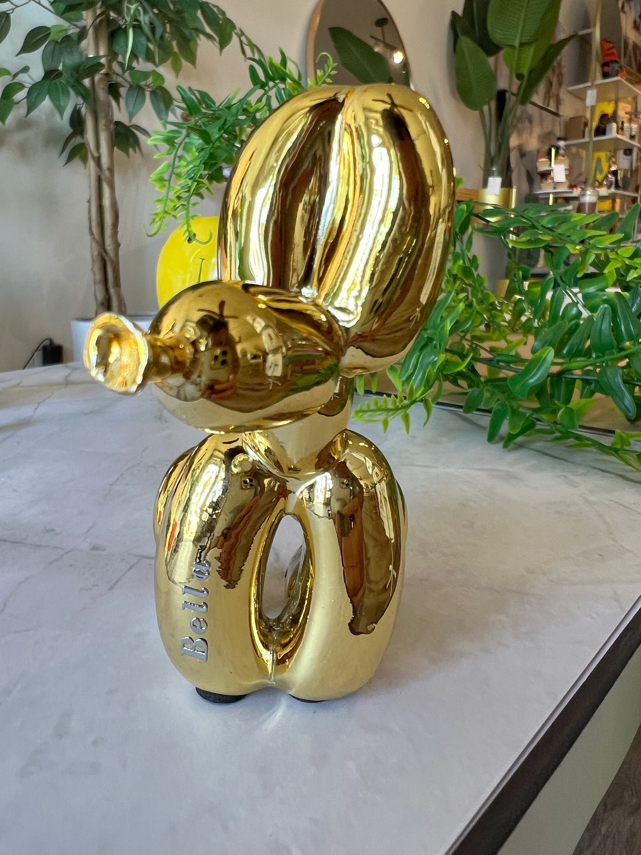 Personalized Pooping Dog Sculpture,white Baloon Dog Name Statue Home ...