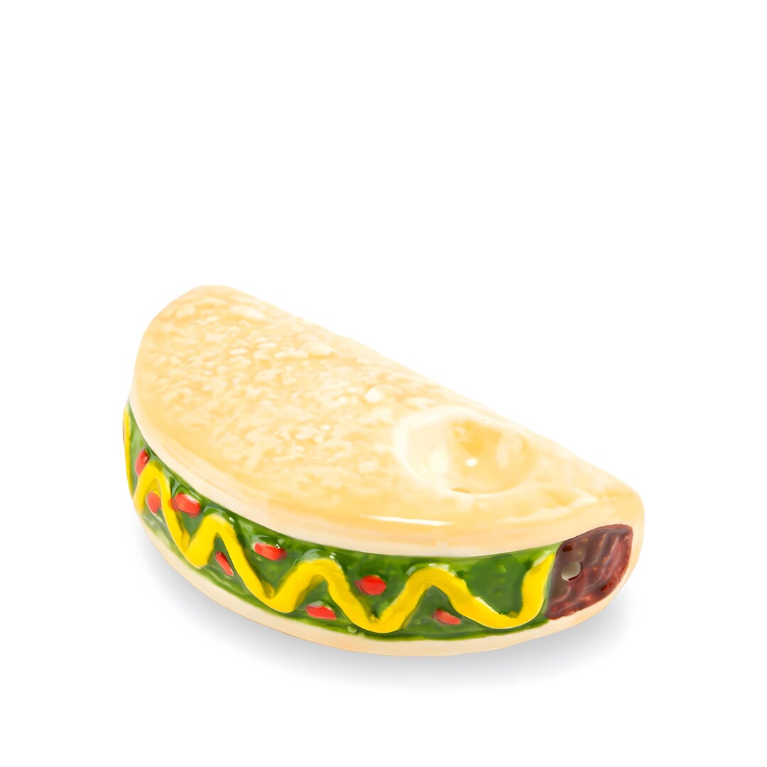 3.5 Wacky Bowlz Taco Ceramic Tobacco Pipe Hand-painted Collectible ...