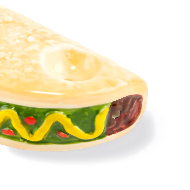 3.5 Wacky Bowlz Taco Ceramic Tobacco Pipe Hand-painted Collectible ...