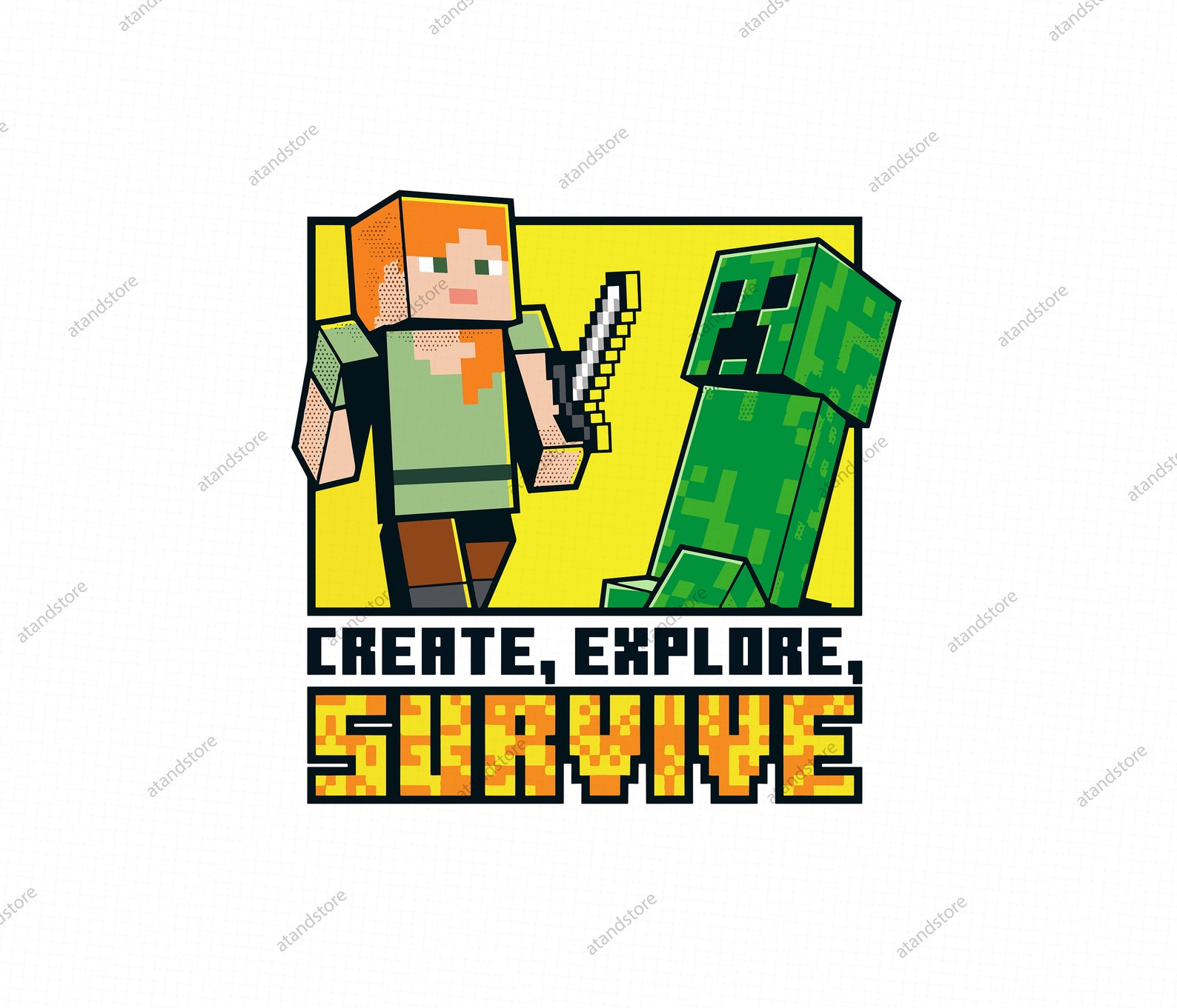 Minecraft PNG, Minecraft Clipart Art, Minecraft Shirt Png, Printable ...