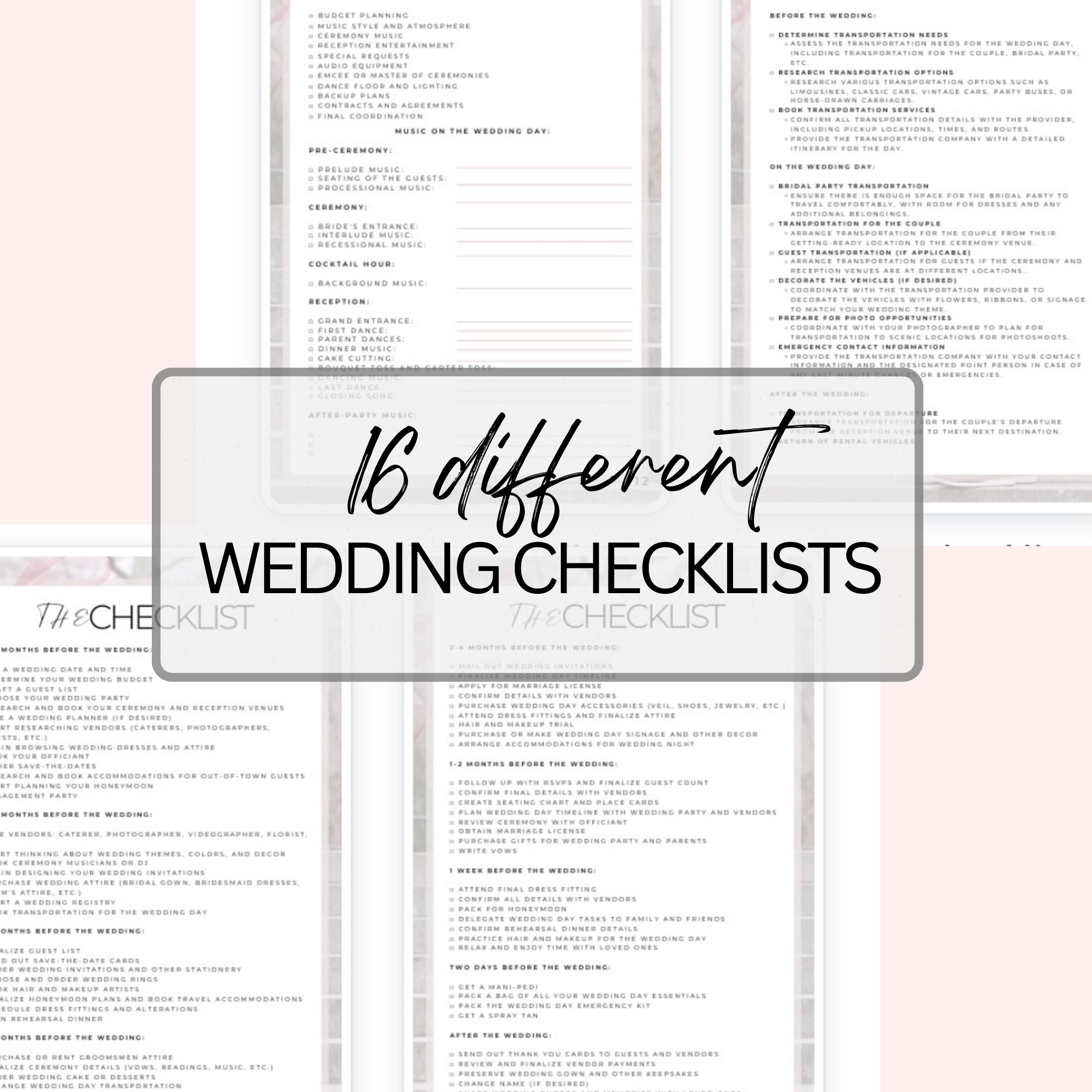 Wedding Checklist Printable,pdf,all Inclusive Checklist,wedding ...