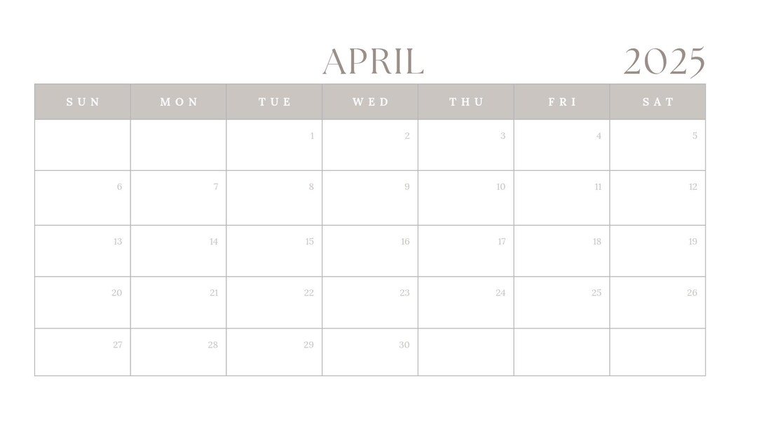 Minimalist Calendar Printable - Etsy