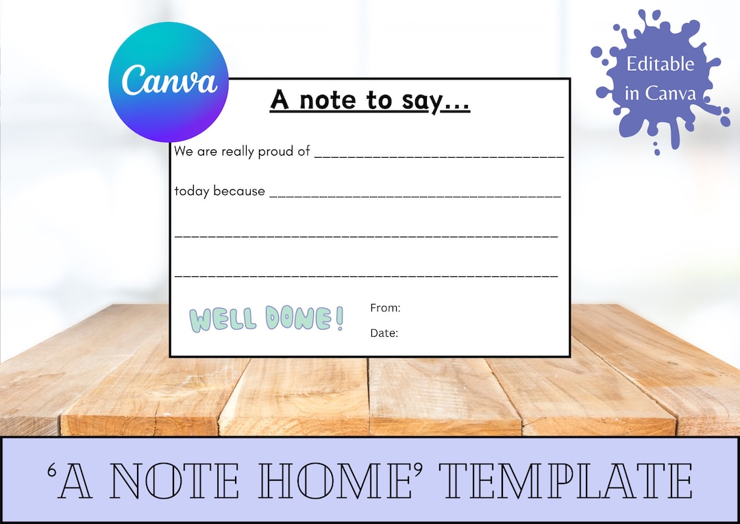 A Note Home Template, Teacher Note Home Cards, Teaching Resources ...