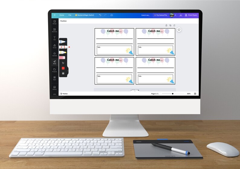 Catch Me Card Template, Instant Download Template, Classroom Resource ...