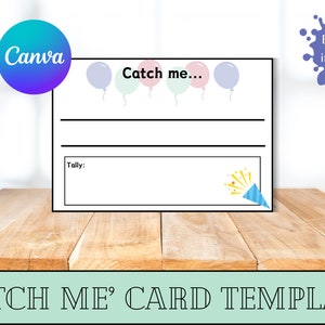 Catch Me Card Template, Instant Download Template, Classroom Resource ...