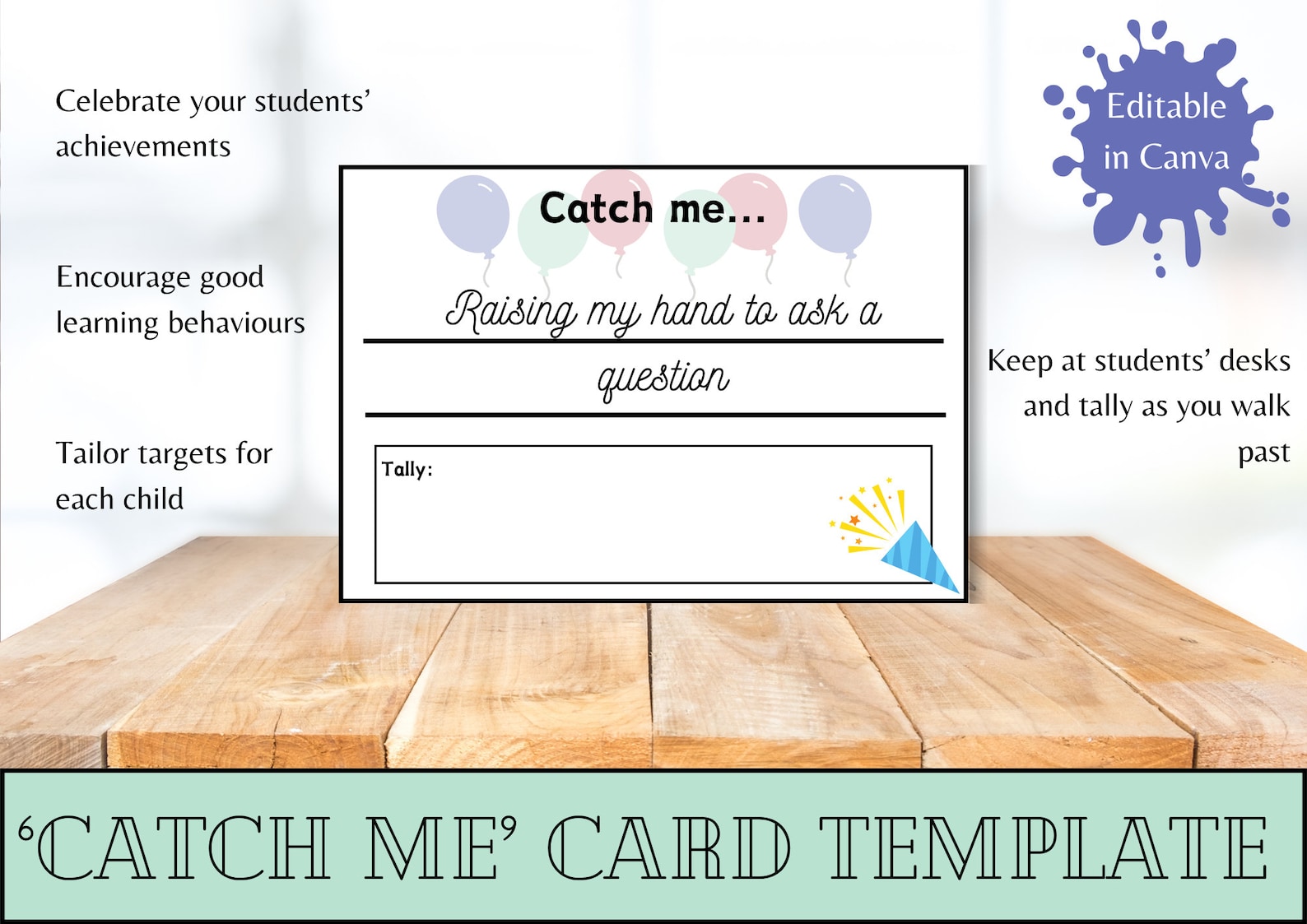 Catch Me Card Template, Instant Download Template, Classroom Resource ...