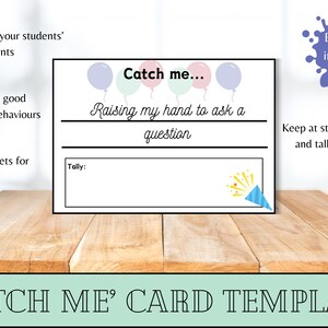 Catch Me Card Template, Instant Download Template, Classroom Resource ...