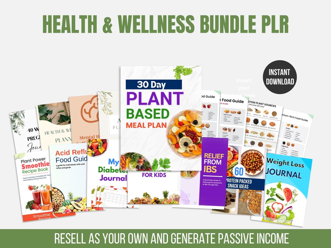 PLR Health & Wellness Bundle | Editable Canva Template | Food Chart ...