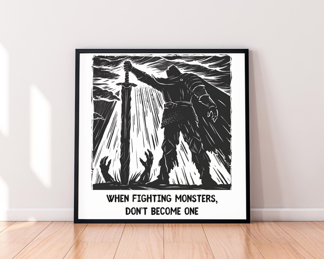 Warrior Mindset Sword Printable Wall Art: Fighting Inner Shadow Digital ...