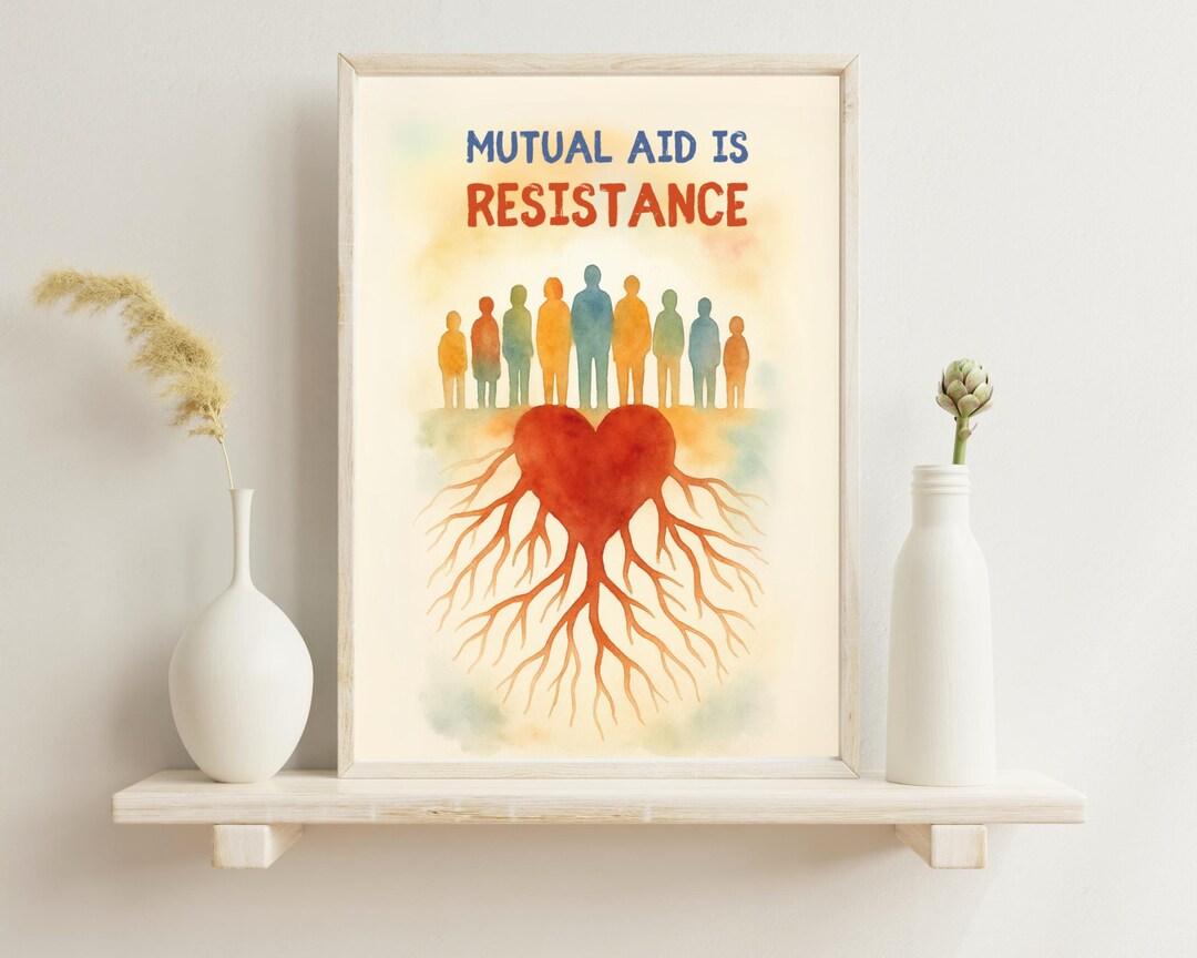 Mutual Aid is Resistance Printable Wall Art: Community Unity Digital ...