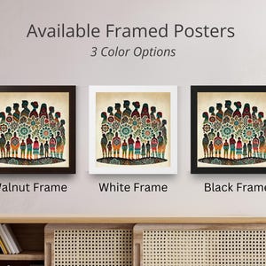 Cultural Unity Art Print: Floral People Folk Poster | 10x10 - 28x28 - Etsy