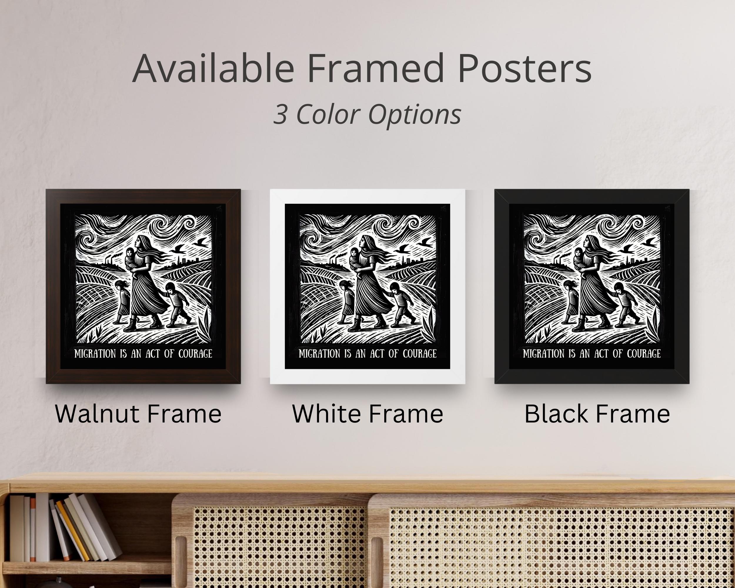 Immigrant Rights Art Print: Migration Courage Leftist Political Poster ...