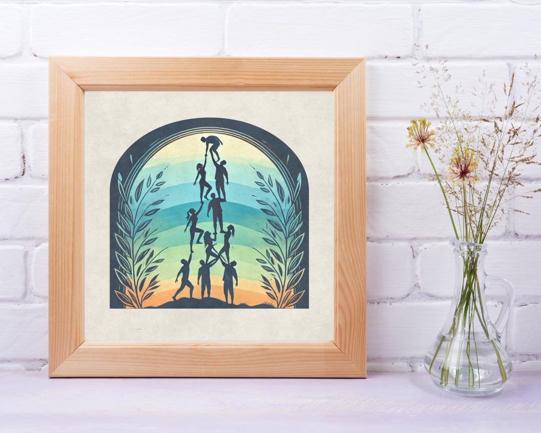 Teamwork Printable Wall Art: Inspirational Human Connection Digital ...