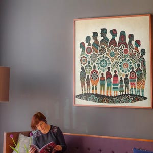 Cultural Unity Art Print: Floral People Folk Poster | 10x10 - 28x28 - Etsy