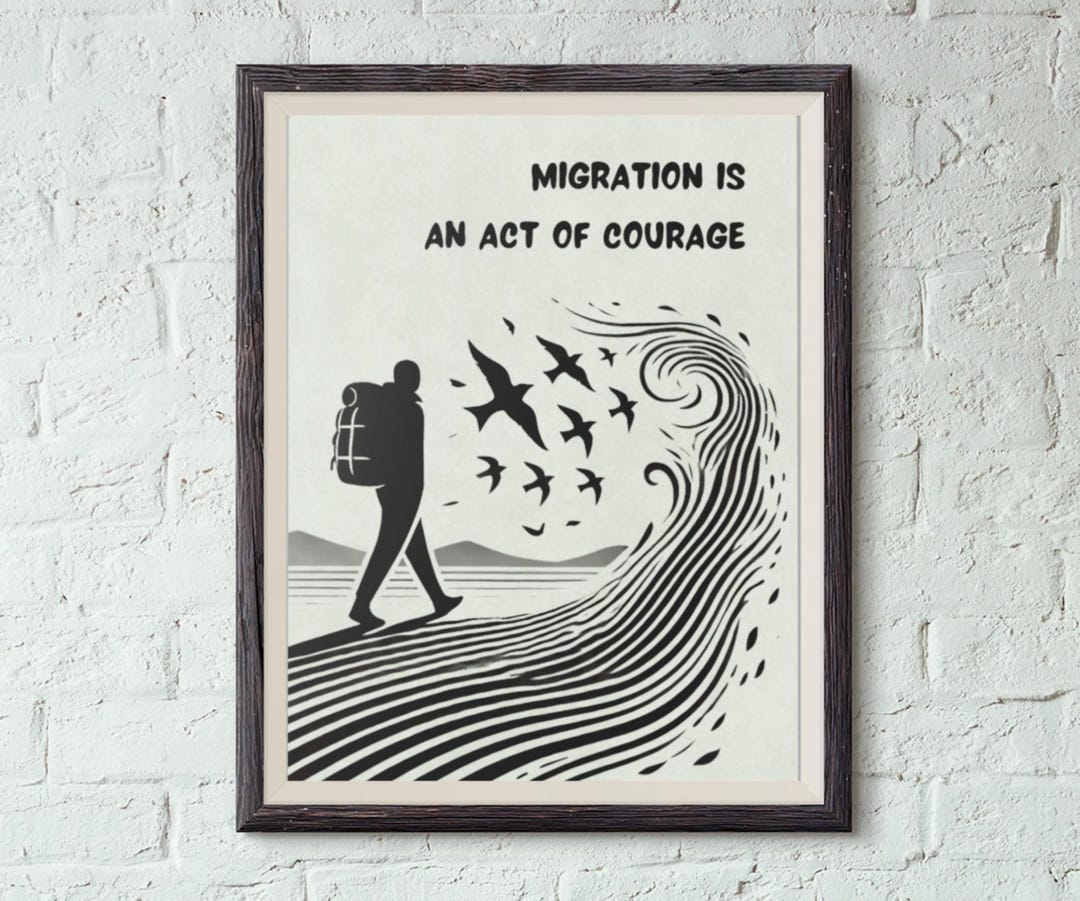 Migration Act of Courage Art Print: Refugee Advocacy Poster | Framed ...