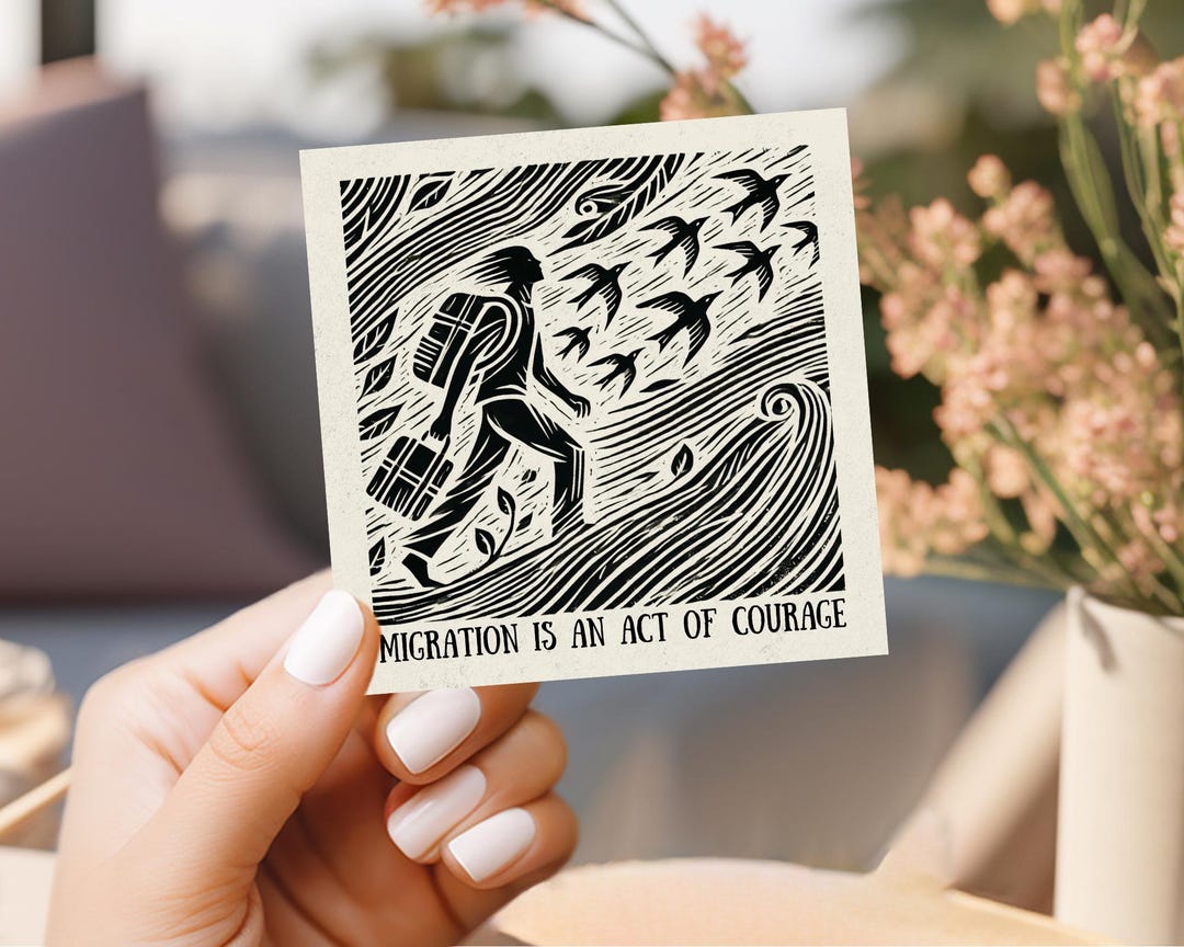 Sticker Migration is an Act of Courage: Refugee Rights Laptop Sticker ...