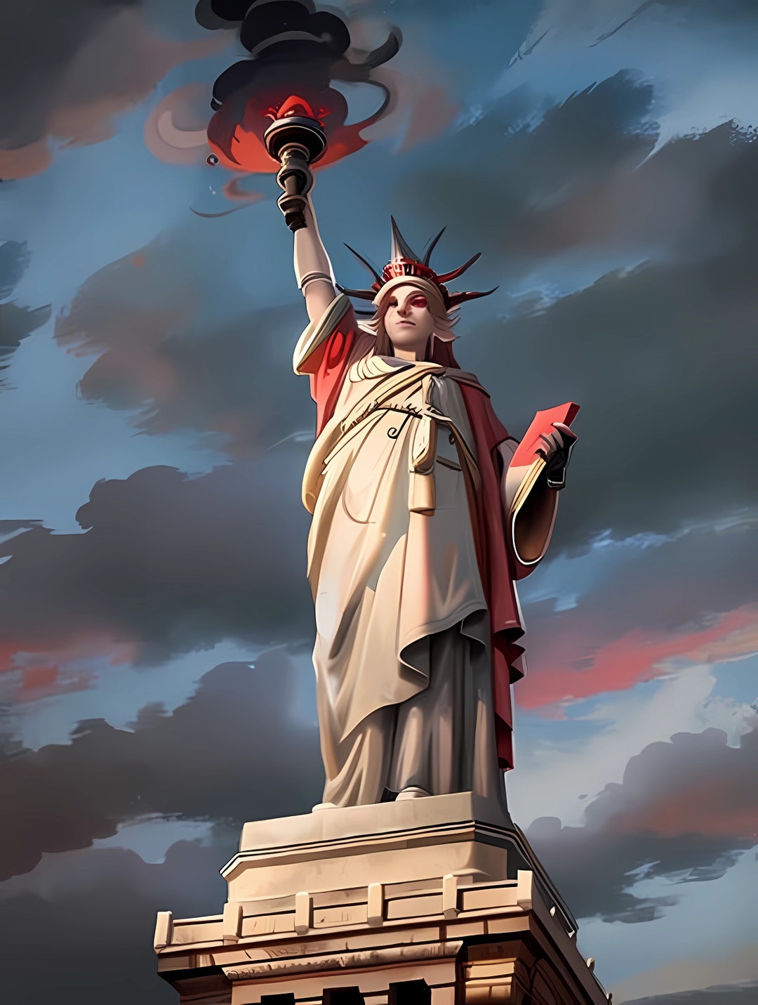 USA, Freedom, Statue of Liberty, War, Dystopia, Chaos, Punk, Rock 8 - Etsy