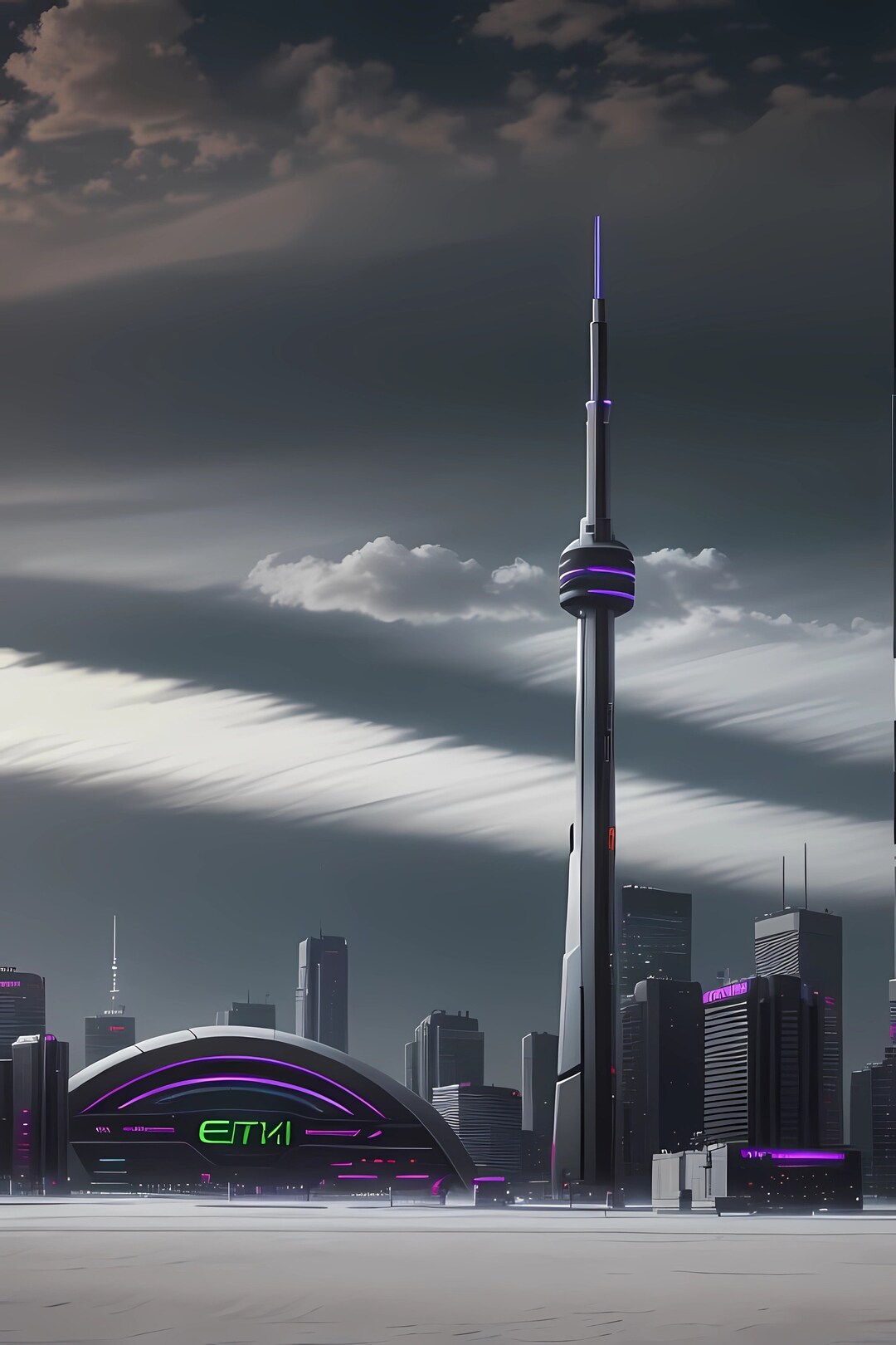 CA, Toronto, CN Tower, Architecture, Metallic, Techno, Punk, Rack, Dark ...