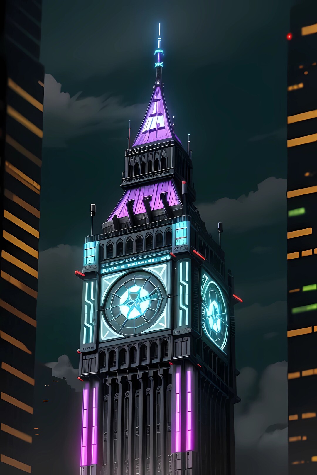 UK, England, London, Big Ben, Architecture, Techno, Punk, Pink, Dark ...