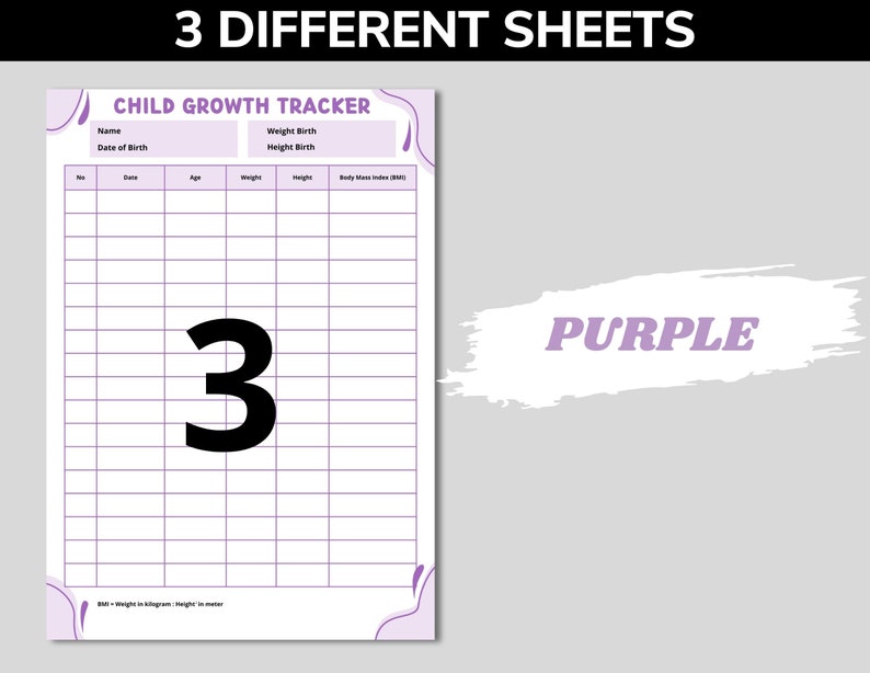 Printable Child Growth Chart: Infant Measurement Tracker (PDF Digital ...
