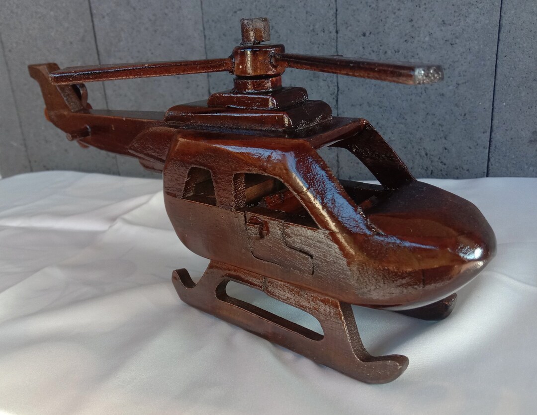 Handmade Miniature Wooden Helicopter, Unique Wood Toy, Kids Room Decor ...