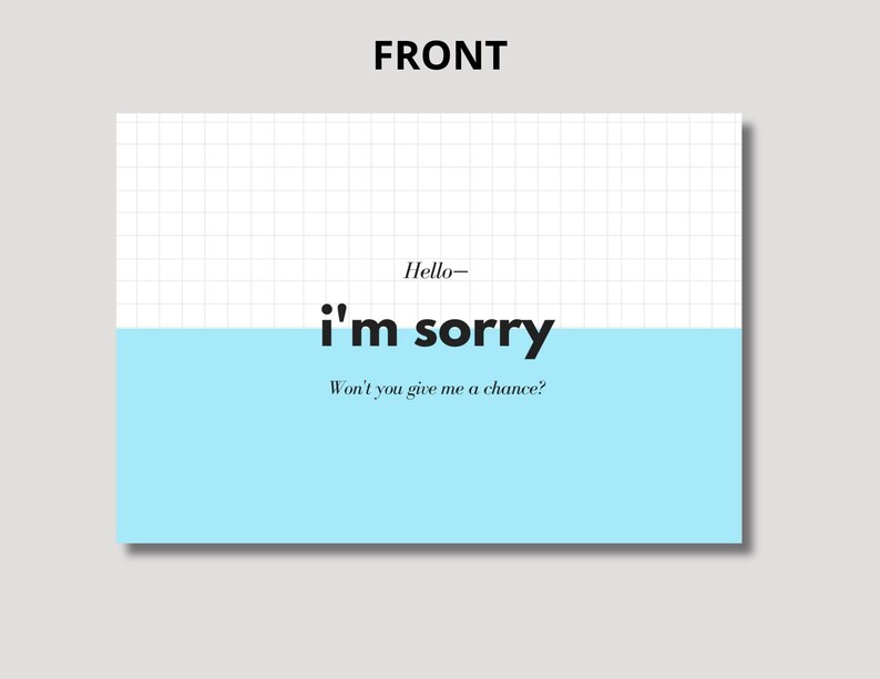 Printable Sorry Card: Minimalist Design (digital Download) - Etsy