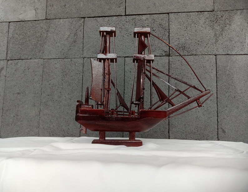 Handcrafted Wooden Miniature Ship: Nautical Home Decor - Etsy