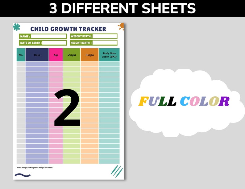 Printable Child Growth Chart: Infant Measurement Tracker (PDF Digital ...