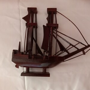 Handcrafted Wooden Miniature Ship: Nautical Home Decor - Etsy