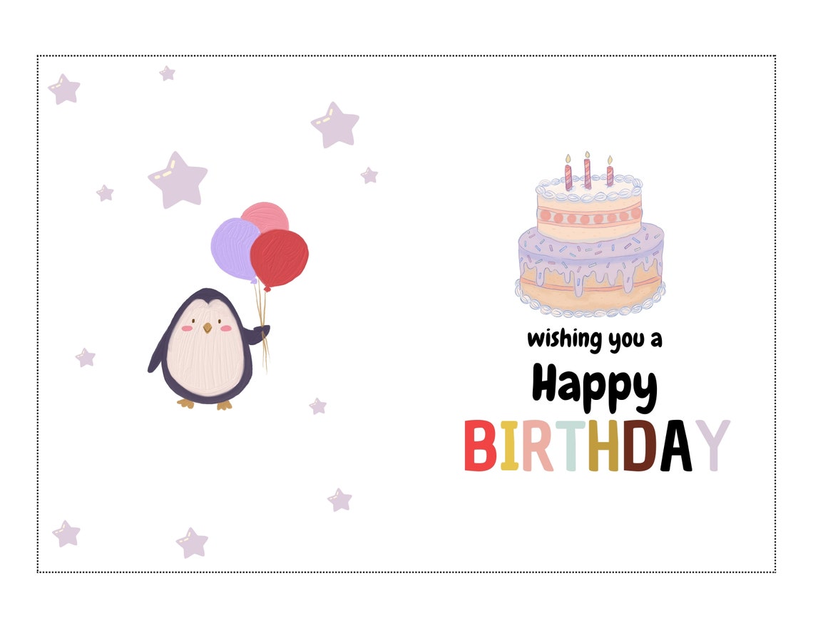 Printable Birthday Card Happy Birthday Card Instant Digital Download ...