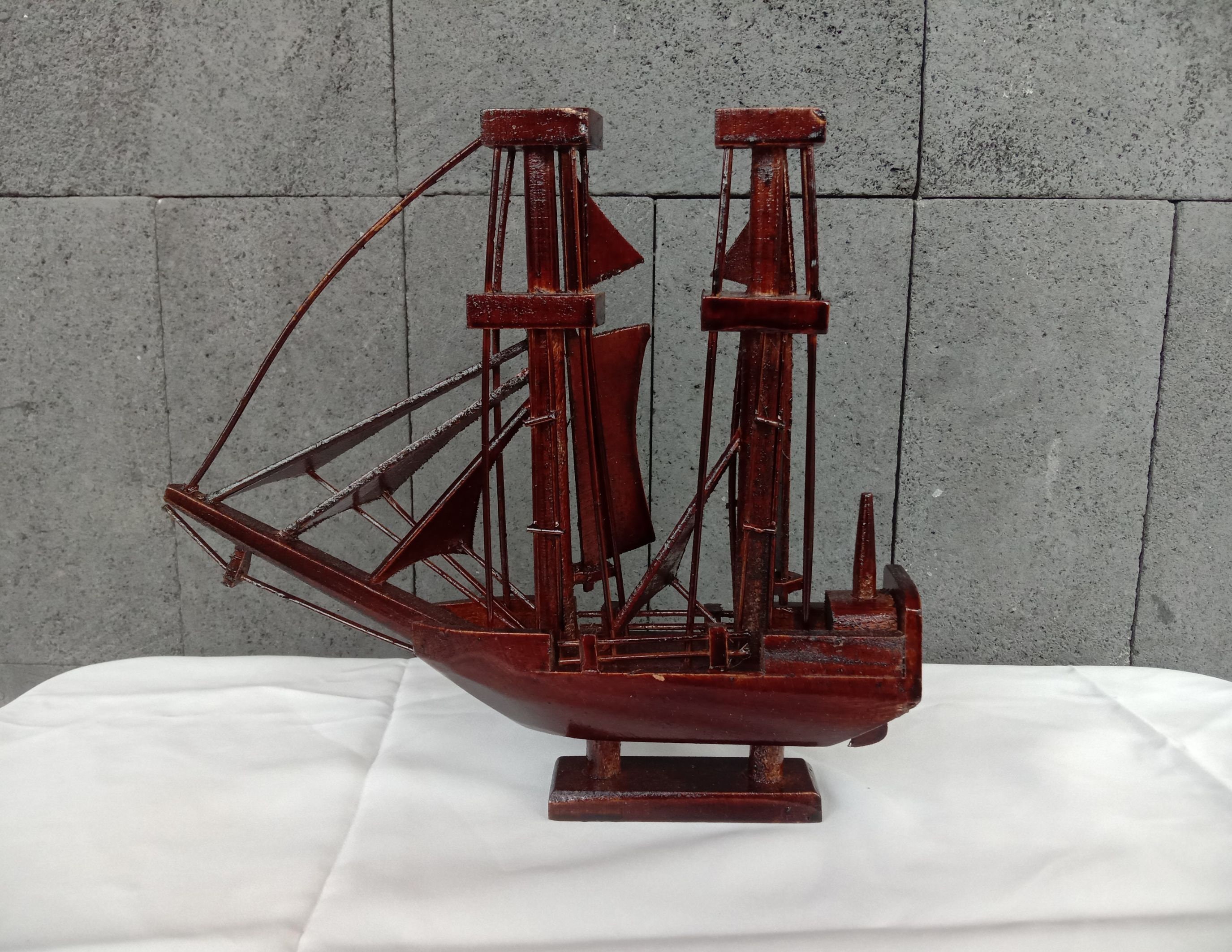 Handcrafted Wooden Miniature Ship: Nautical Home Decor - Etsy