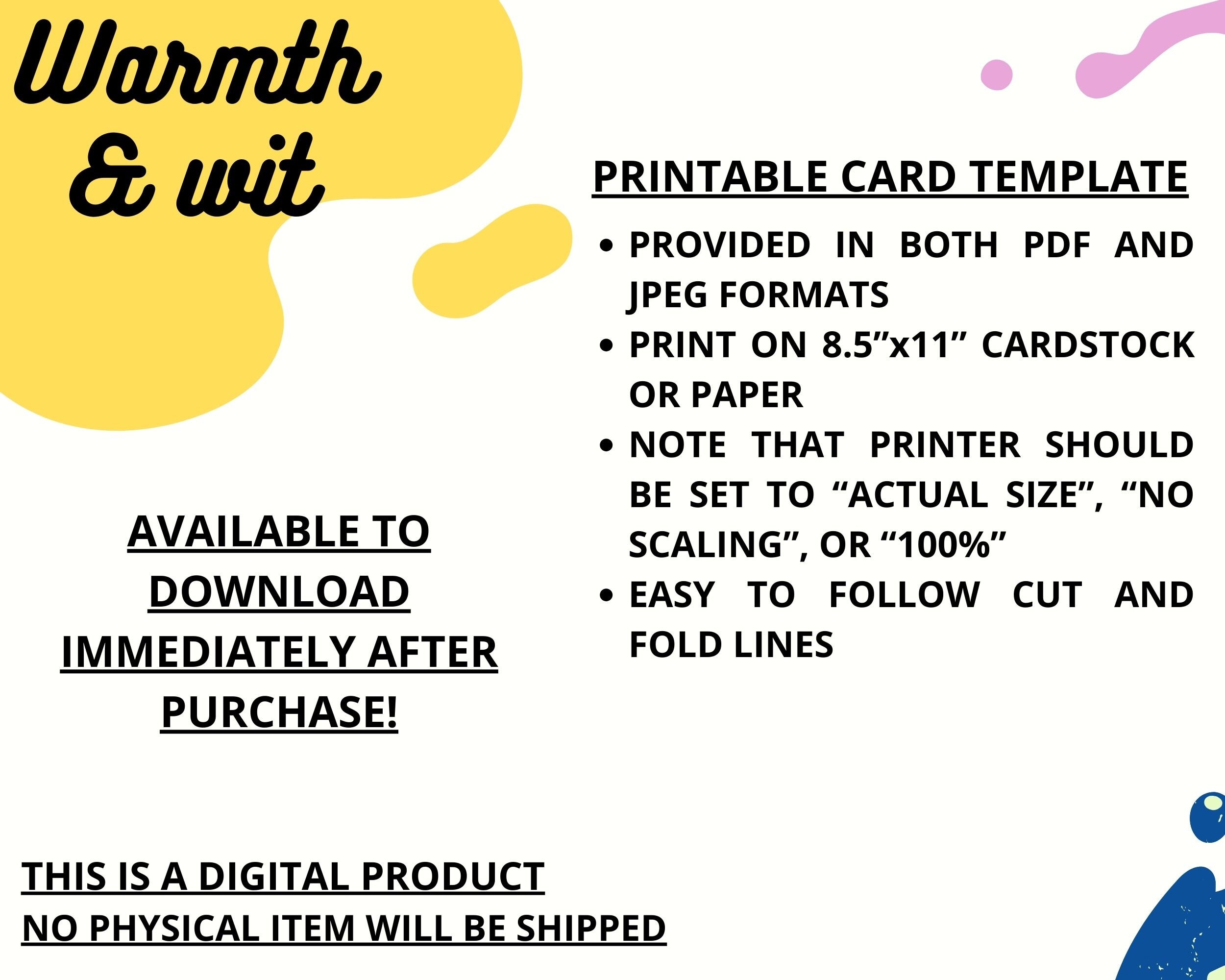 Printable Birthday Card Happy Birthday Card Instant Digital Download ...