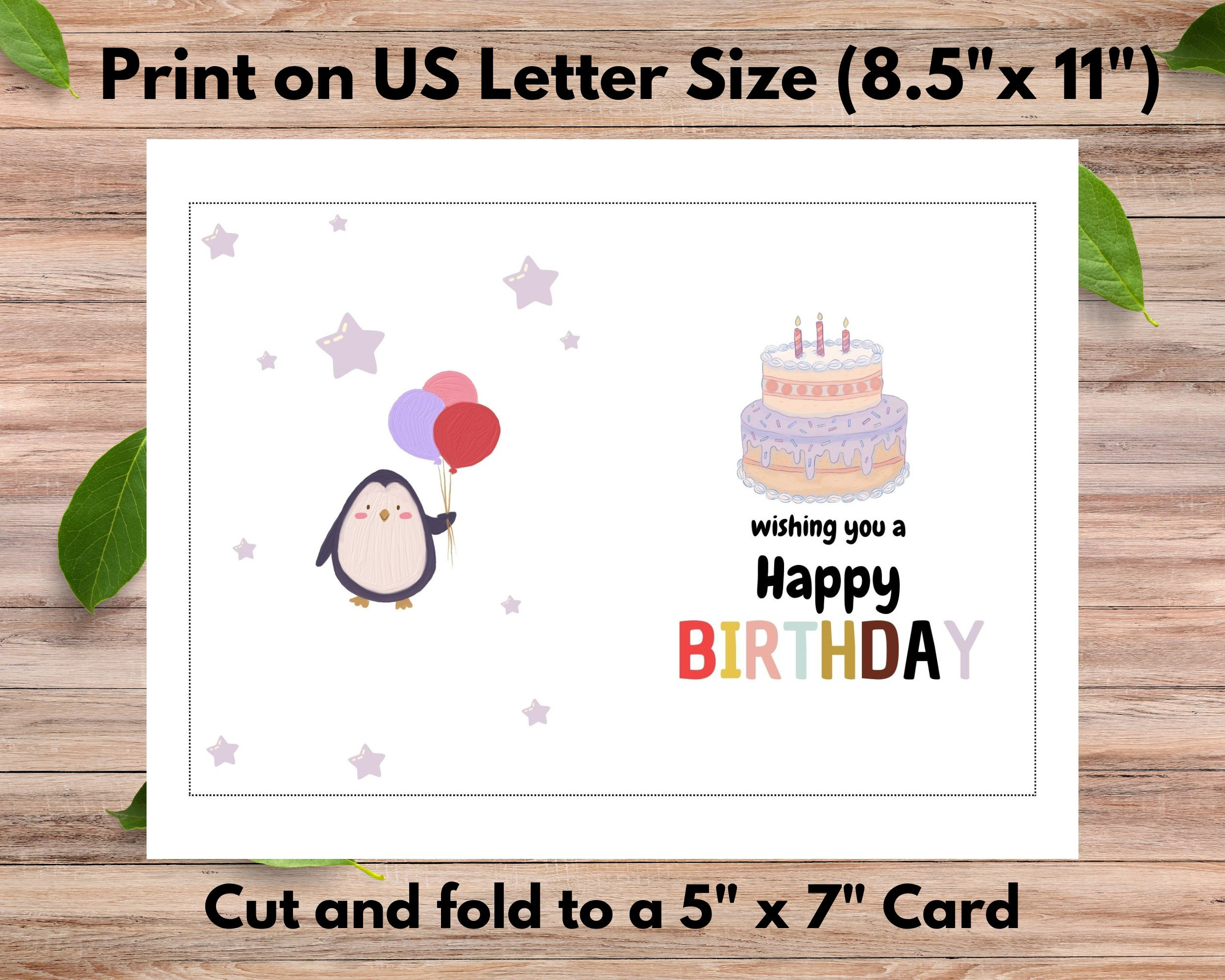 Printable Birthday Card Happy Birthday Card Instant Digital Download ...