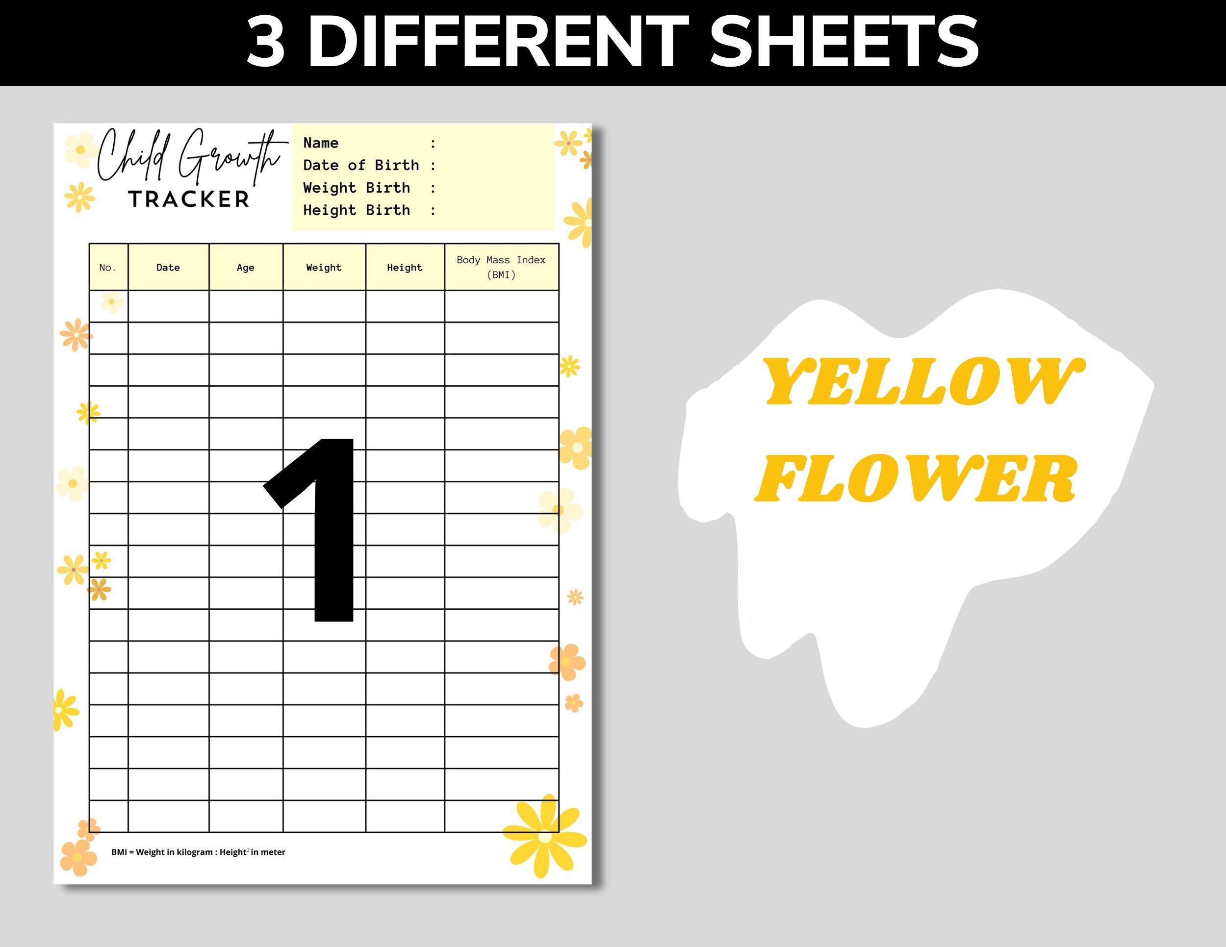 Printable Child Growth Chart: Infant Measurement Tracker (PDF Digital ...
