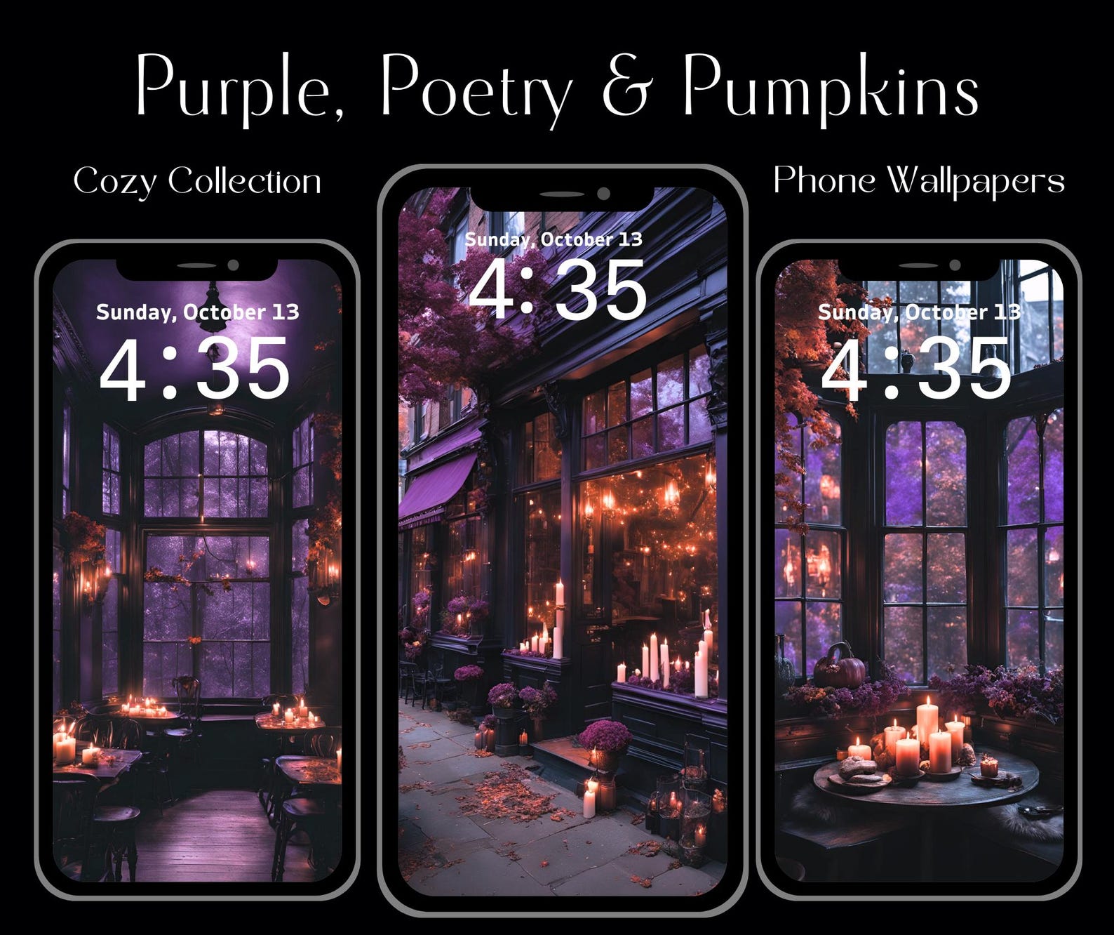 Purple, Poetry & Pumpkins - Cozy Collection, Witchy Aesthetic Phone ...
