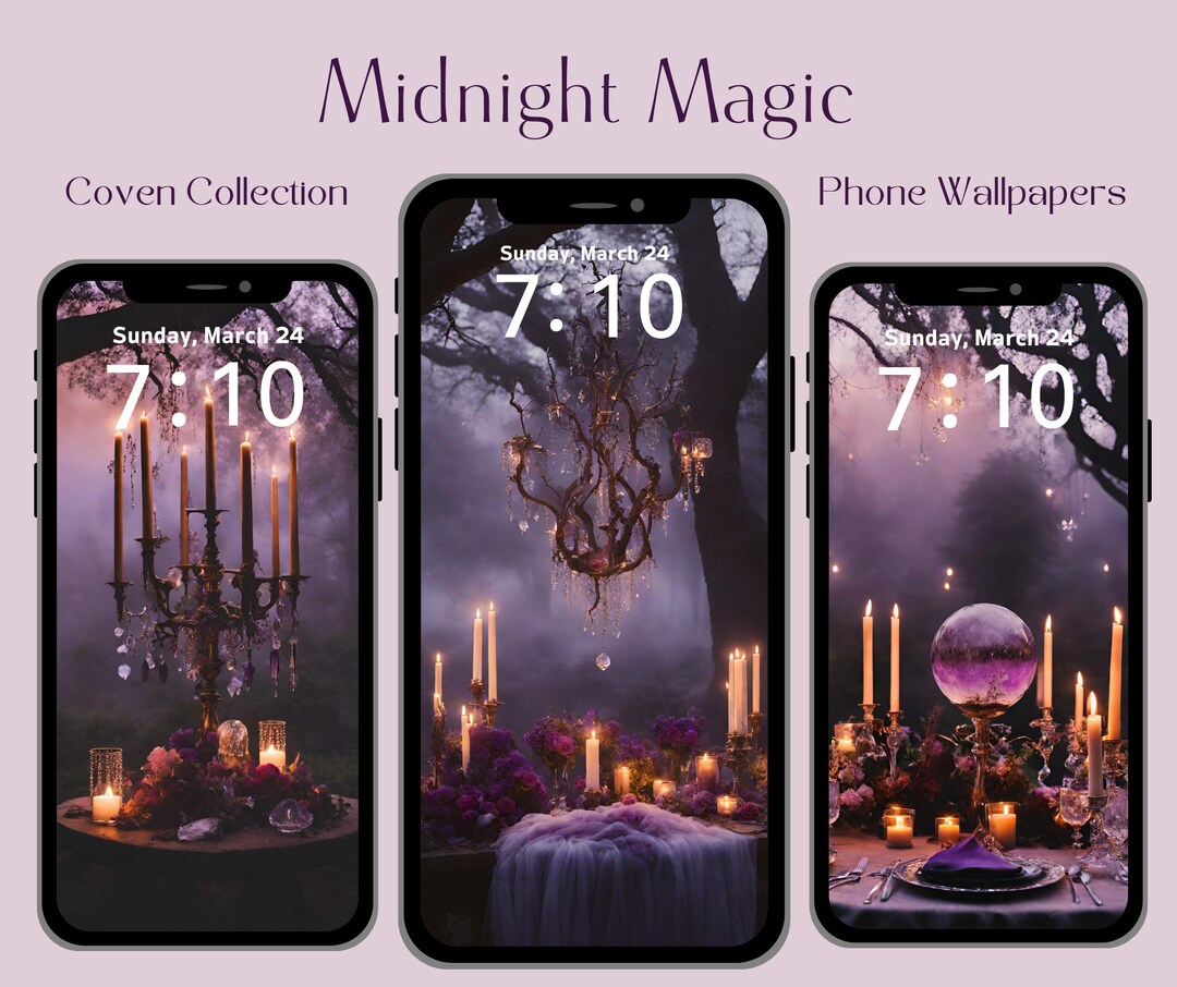 Midnight Magic - Coven Collection, Witchy Aesthetic Phone Wallpaper Set ...