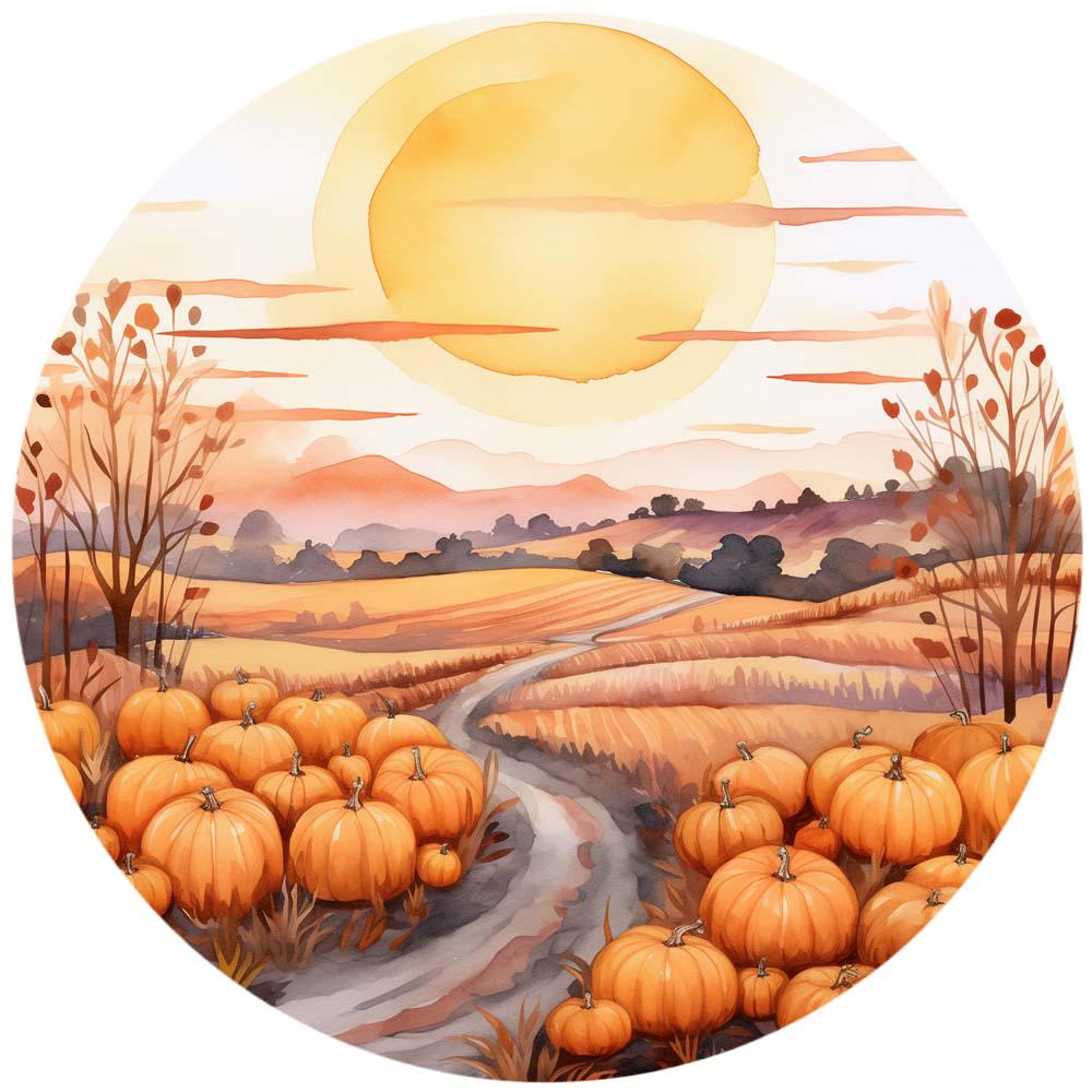 10 Watercolor Autumn Pumpkin Patch Clipart Circle Graphics Printable ...