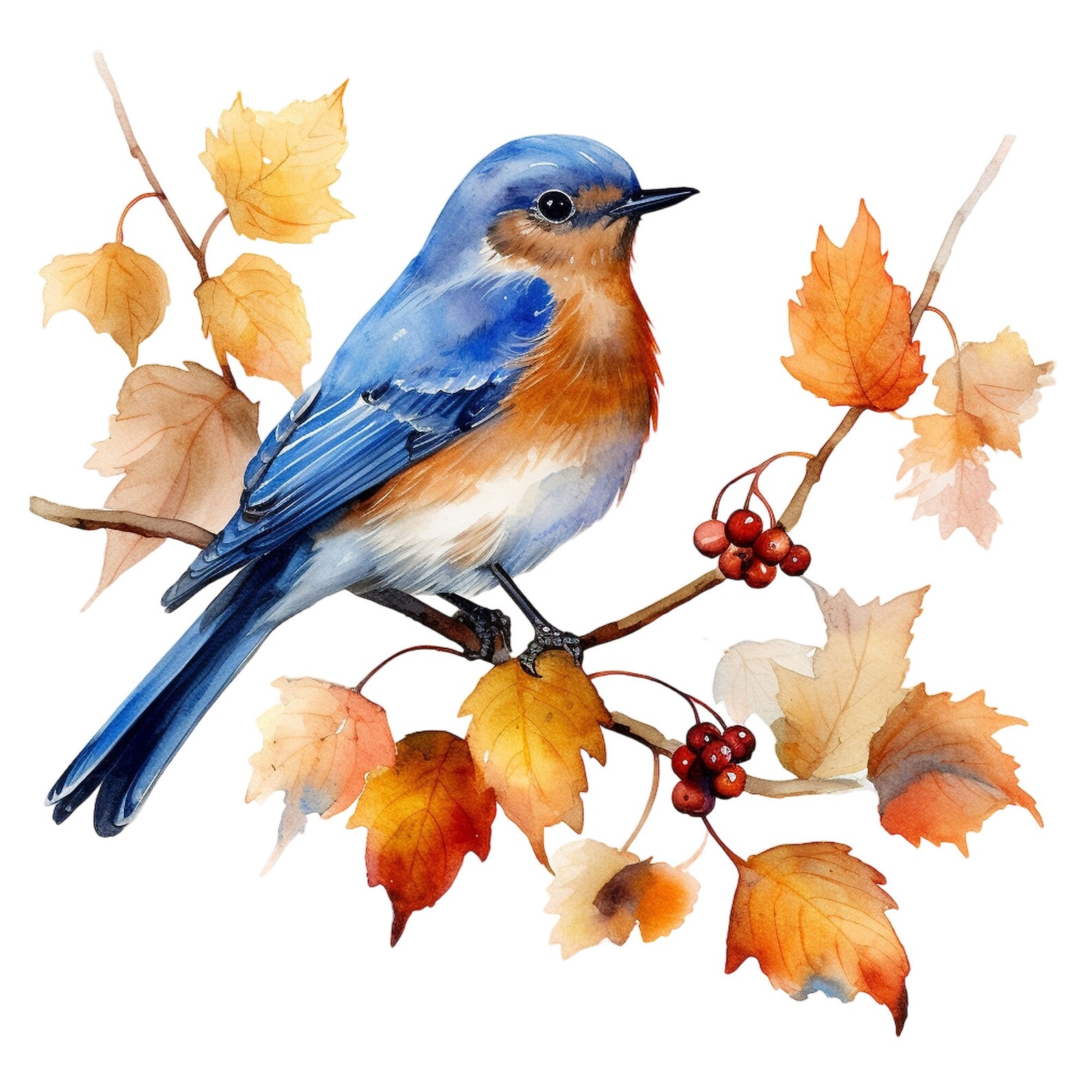 10 Watercolor Cute Bluebird Clipart Bird Graphics Digital - Etsy