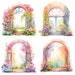 16 Spring Garden Arch Window Watercolor Clipart Bundle - Digital PNG ...
