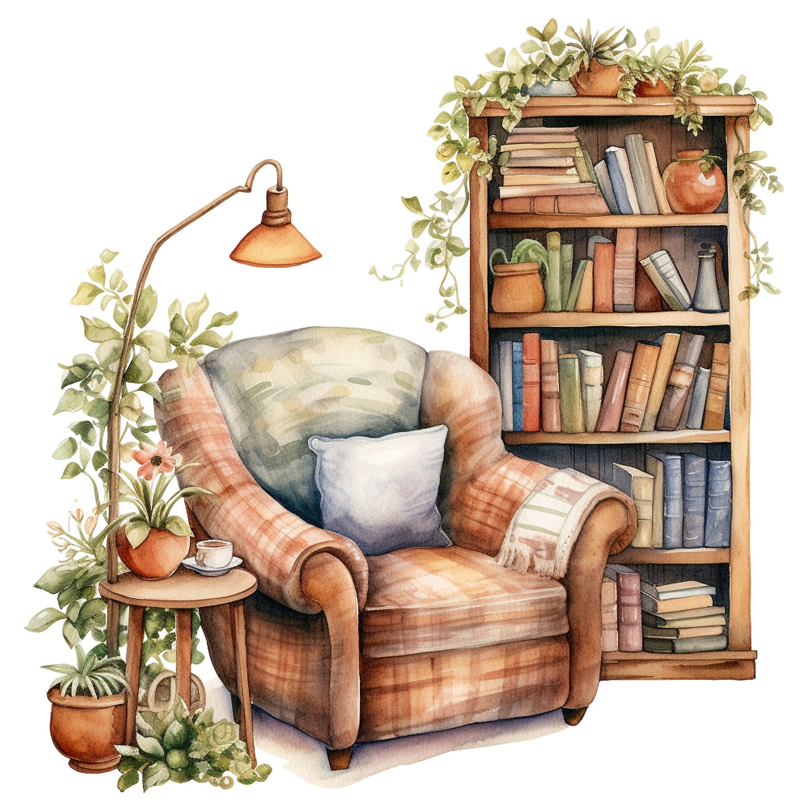 10 Cute Cottagecore Clipart Watercolor Graphics - Printable PNG Files ...