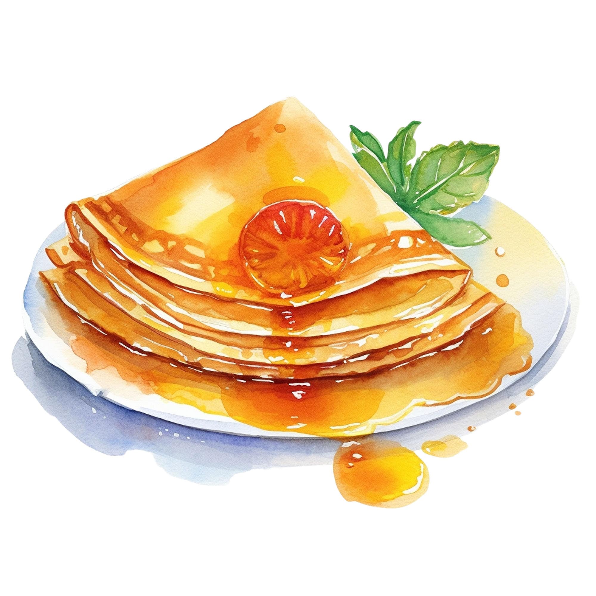 10 French Cuisine Clipart Watercolor Graphics Digital Download PNG ...