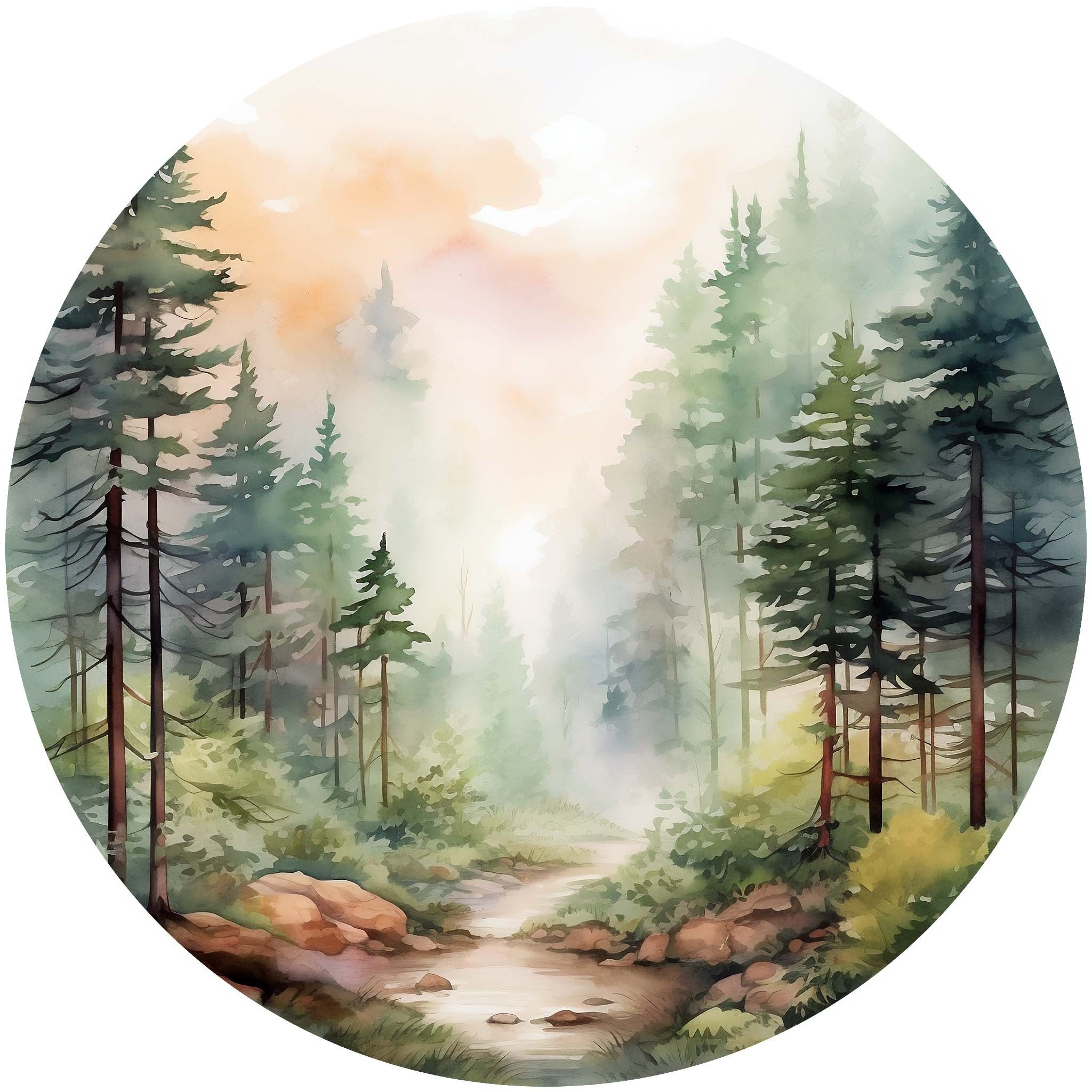 10 Watercolor Misty Forest Scenery Clipart Graphics Printable PNG Files ...