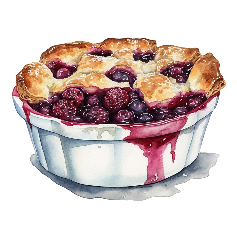 10 Watercolor Fruit Cakes and Pies Clipart Digital Download - Etsy